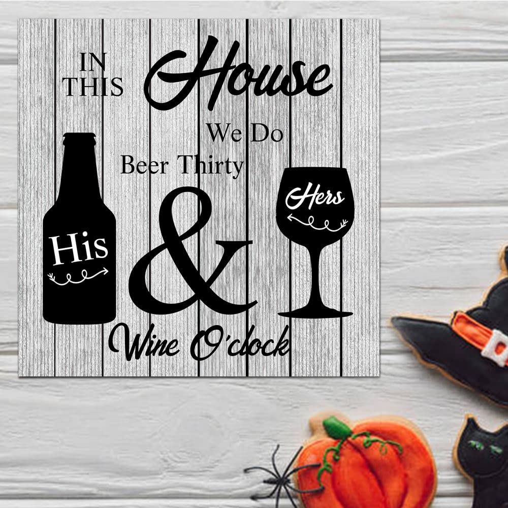 in This House We Do Beer Thirty Sign Wine O'Clock Outdoor Wood Address Signs State Wood Plaques Long Wooden Welcome Sign Smooth Fashion Religious for Birth Announcement