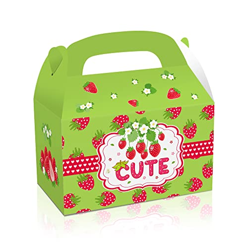 NA 12 Packs Fruit Strawberry Party Favor Treat Boxes Goodies Boxes Party Time Gift Boxes for Birthday Party Decration Supplies