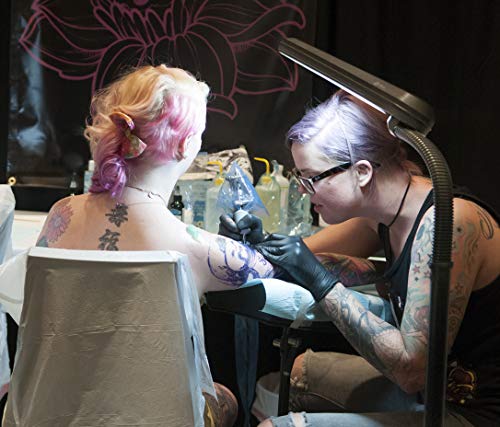 OttLite Tattoo Artist Standing Floor Lamp with Adjustable Neck - 24w Compact Fluorescent Lamp for Bright Natural Daylight - Multiuse Design is Perfect for Illuminating Tattooing Work Areas