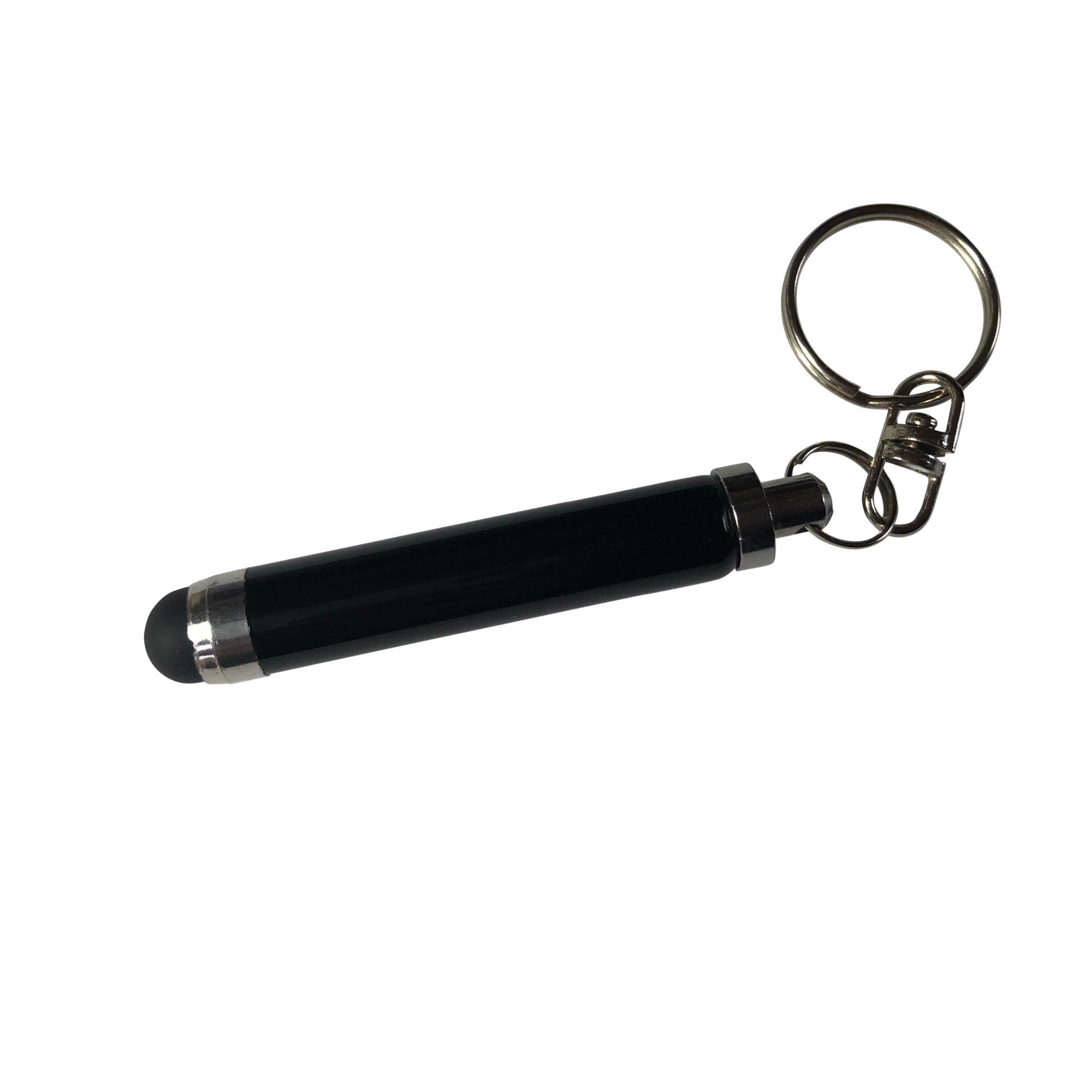 BoxWave Stylus Pen Compatible with Microsoft Surface Duo 2 5G - Bullet Capacitive Stylus, Mini Stylus Pen with Keyring Loop for Microsoft Surface Duo 2 5G - Jet Black