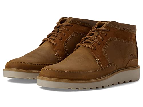 Clarks mens Barnes Plain Oxford Boot, Tan Leather, 7.5 US