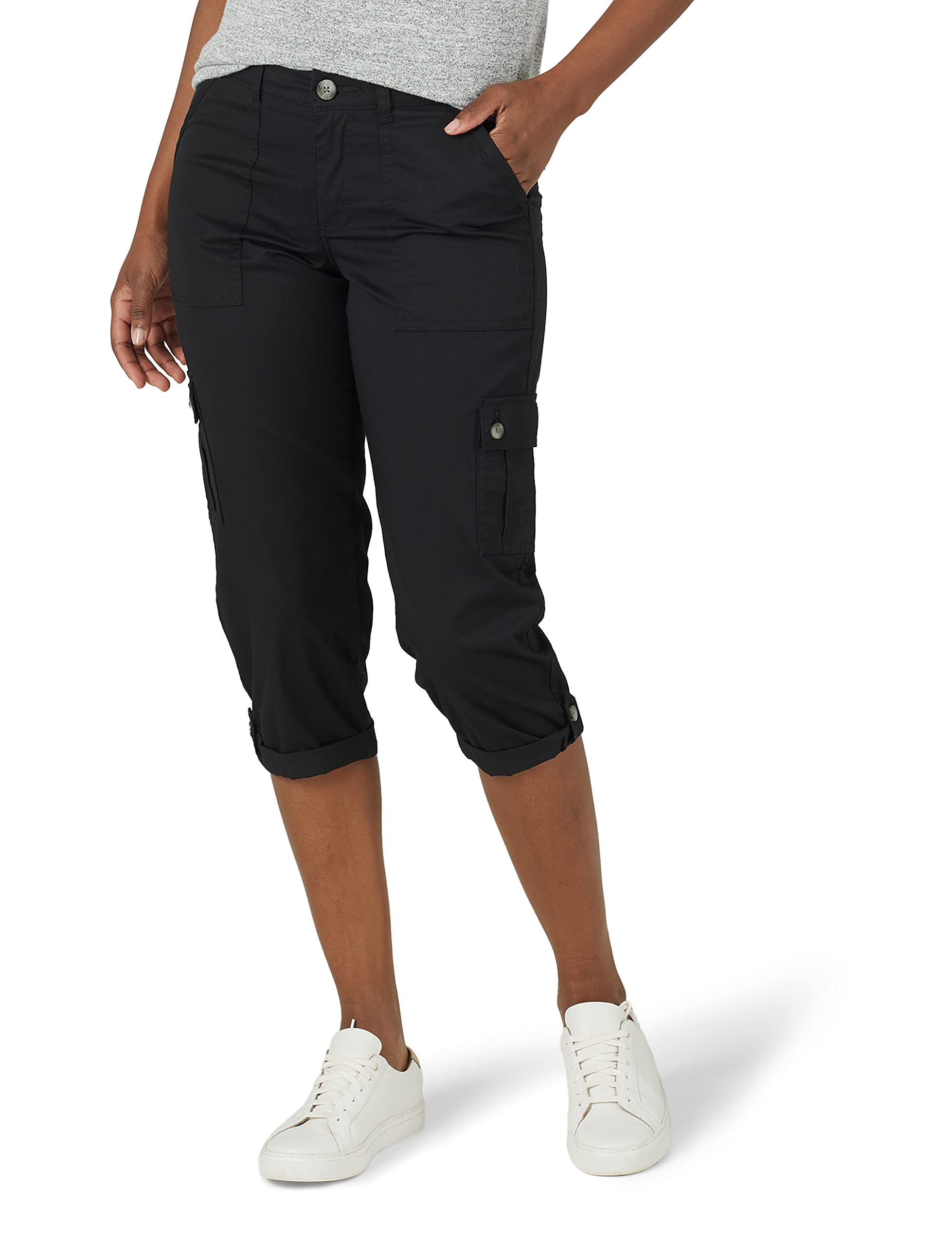 Lee Women's Ultra Lux Comfort with Flex-To-Go Cargo Capri Pant Black '10