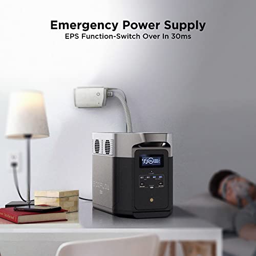 EF ECOFLOW Solar Generator DELTA Max (2000) 2016Wh with 160W Solar Panel, 6 X 2400W (5000W Surge) AC Outlets, Portable Power Station for Home Backup Outdoors Camping RV Emergency