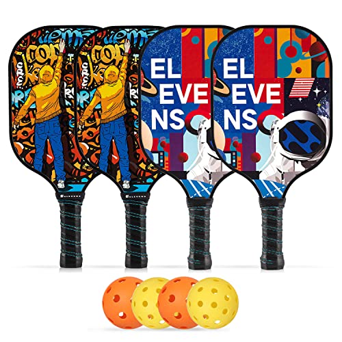 Pickleball Paddles Set, USAPA Pickleball Paddle, Fiberglass Surface Polypropylene Honeycomb Core Ergonomic Cushion Grip, Lightweight Pickleball Portable Carry Bag
