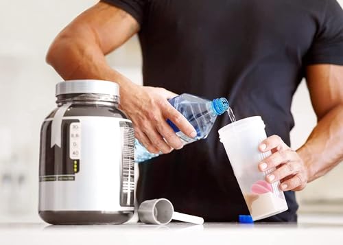 Blue Shaker Bottle with Classic Loop Top& Stainless Whisk Ball,Protein Powder Shaker Bottle, Classic Shaker Bottle, Action Rod Mixing, Dishwasher Safe, Leak Proof-Blender Shaker Bottle w. Whisk Ball BPA free (18 Oz/Measurements 12 Oz, Blue Top/Blue Cup)