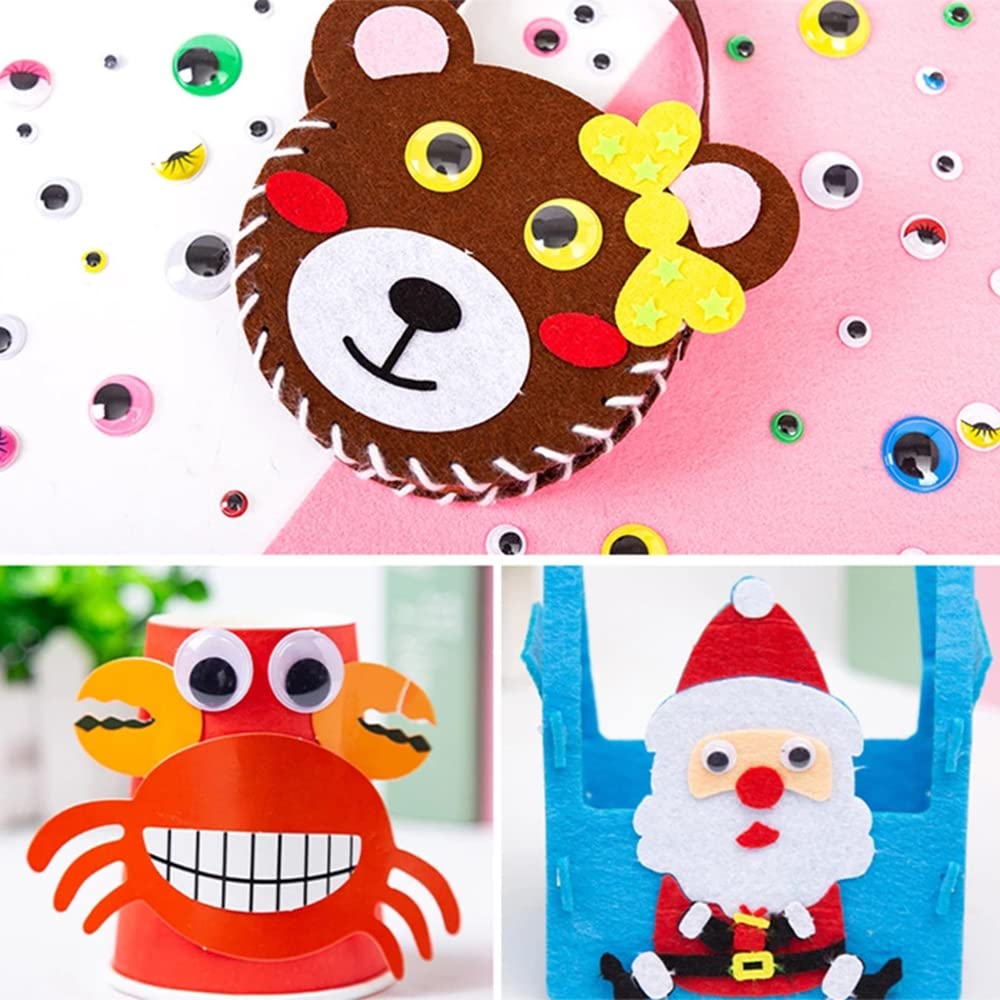 200 Pieces Multi Color Self Adhesive Wiggle Eyes Googly Eyes for DIY Craft (12mm)