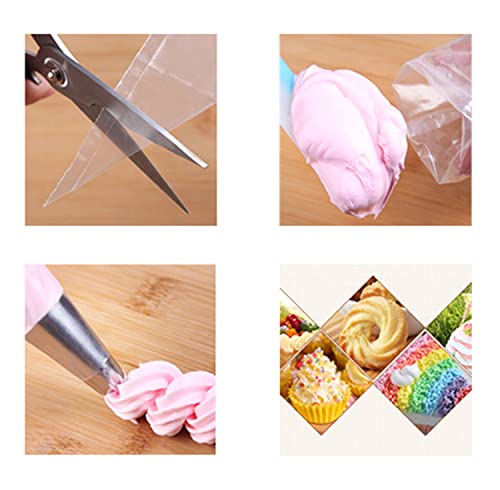 Dzrige 100 Pieces Transparent Cone bags,Clear Triangle Bags,Plastic Cone Bags with Gold Twist Ties,Plastic Treat Bags for Easter Christmas Party Favor,Wedding,Cookies,Candy,Chocolates,Popcorn,Craft Gifts - 5.1" x 9.8"