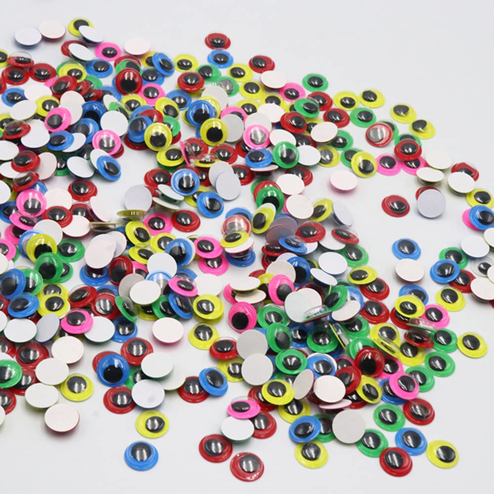 200 Pieces Multi Color Self Adhesive Wiggle Eyes Googly Eyes for DIY Craft (12mm)