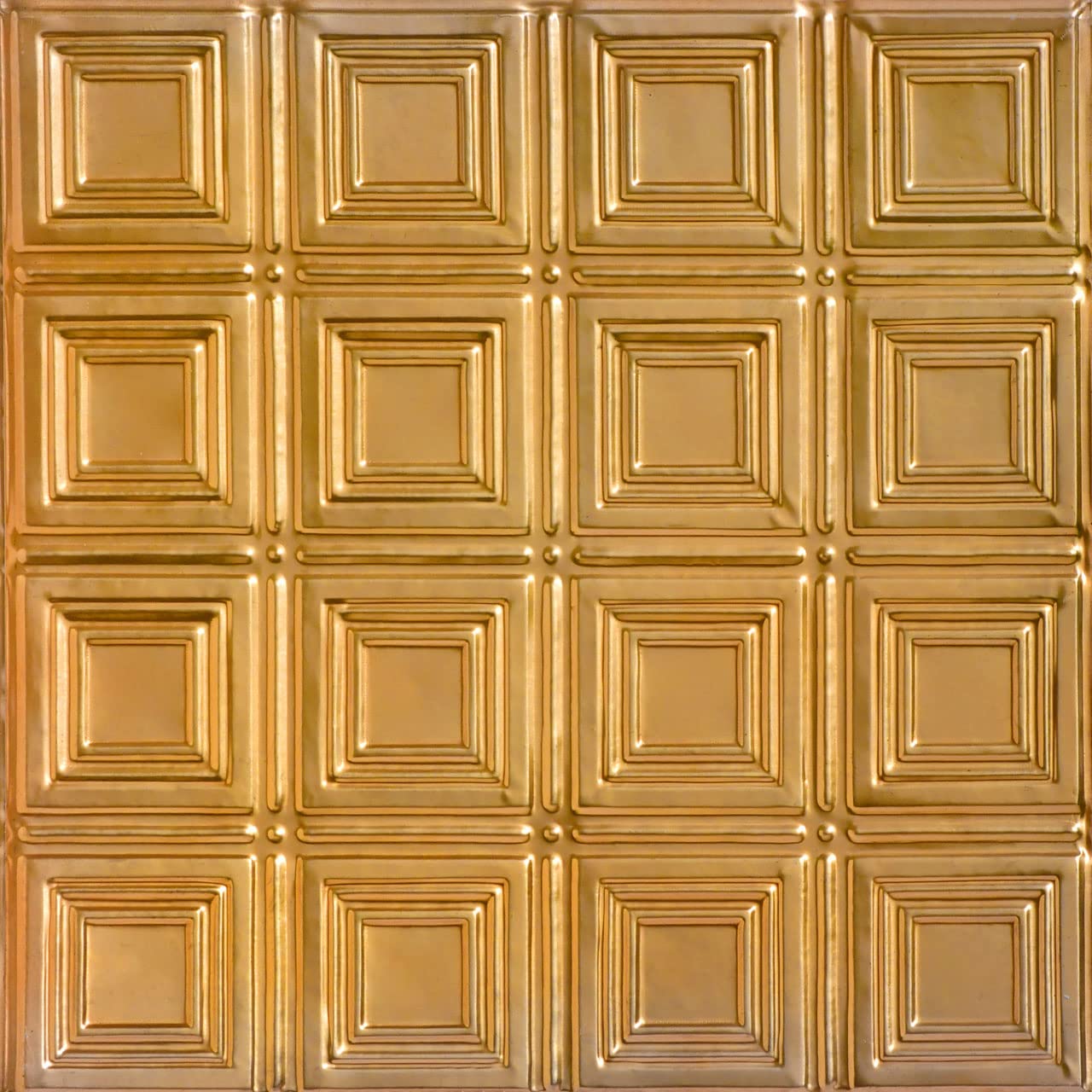 Shanko SKPC204-lnop-24x24-D-12 Stamped Metal Lay-in Tin Ceiling Tile (48 sq. ft), Lincoln Copper