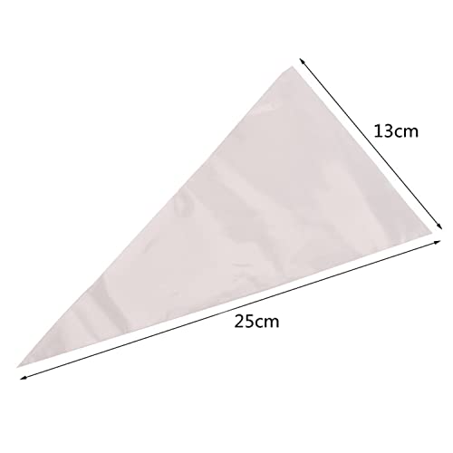 Dzrige 100 Pieces Transparent Cone bags,Clear Triangle Bags,Plastic Cone Bags with Gold Twist Ties,Plastic Treat Bags for Easter Christmas Party Favor,Wedding,Cookies,Candy,Chocolates,Popcorn,Craft Gifts - 5.1" x 9.8"