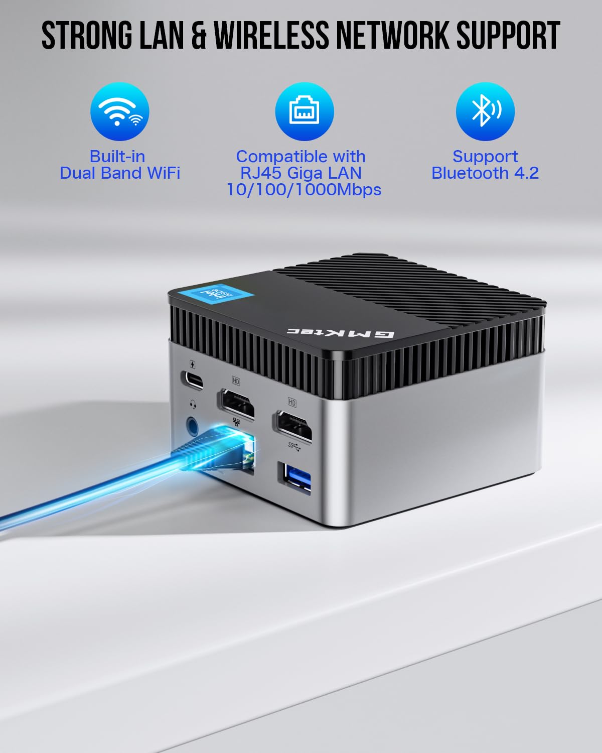 GMKtec Mini PC N97, G5 Micro Desktop Computer, 12th Gen Intel Alder Lake N97 (up to 3.60GHz) 12GB DDR5 256GB Hard Drive for Business, School, Office