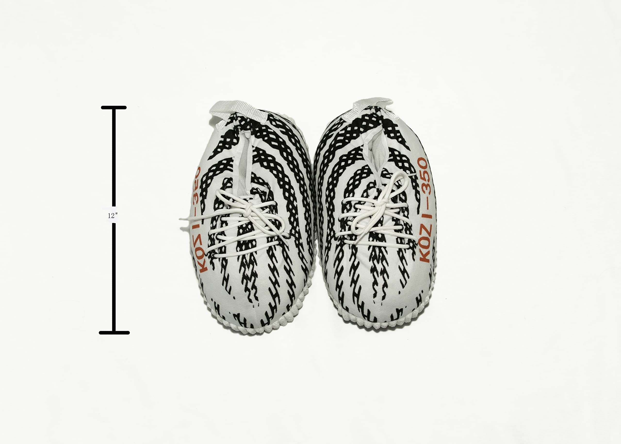 KZK KrazeKickz Sneaker Slippers for Adults - Fluffy Slides for Women & Men - Unisex (Zebra)