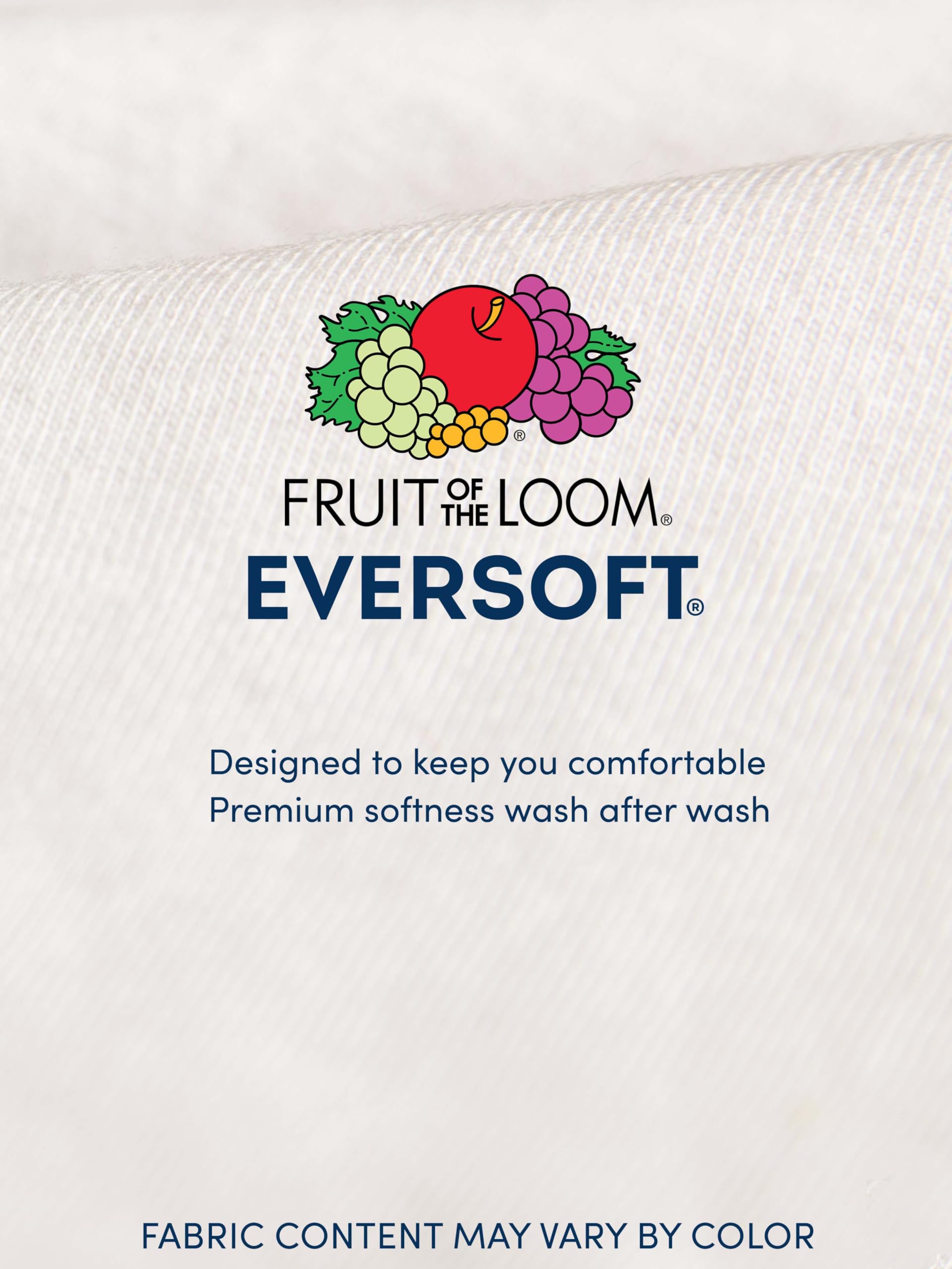 Fruit of the Loom Men's Size Big Eversoft Cotton Short Sleeve T Shirts, Breathable & Moisture Wicking with Odor Control, White, XX-Large Tall