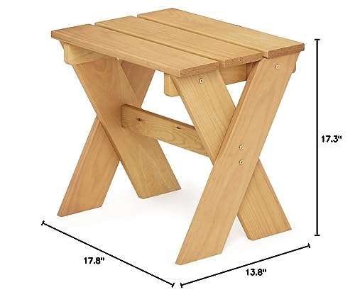 Furinno Tioman Outdoor Side Table Flower Stand, Pine Wood