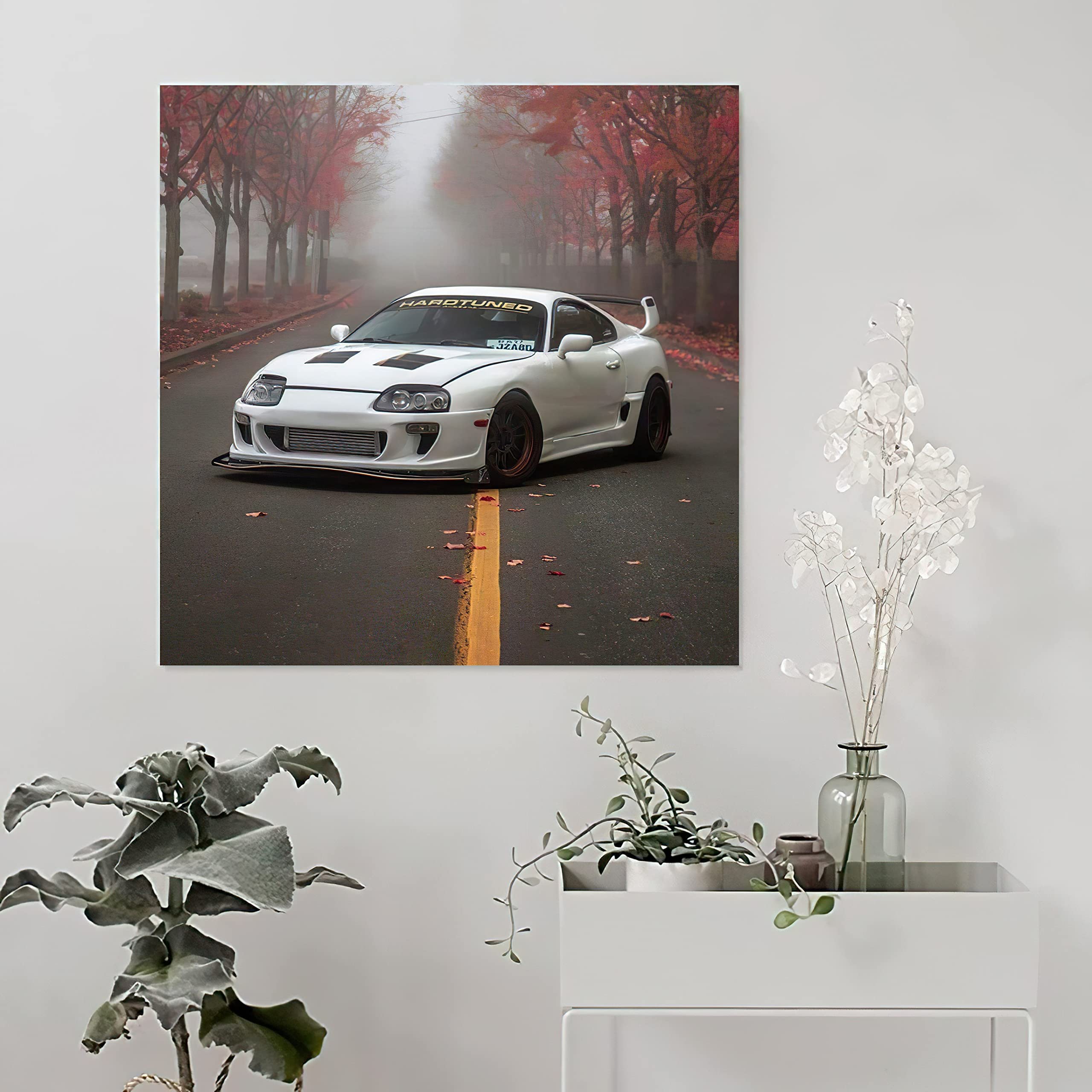 LINKING Car Poster JDM Supra MK4 Canvas Art Wall Prints Room Decor Posters for Bedroom Painting for Home Decoration 16x16inchs