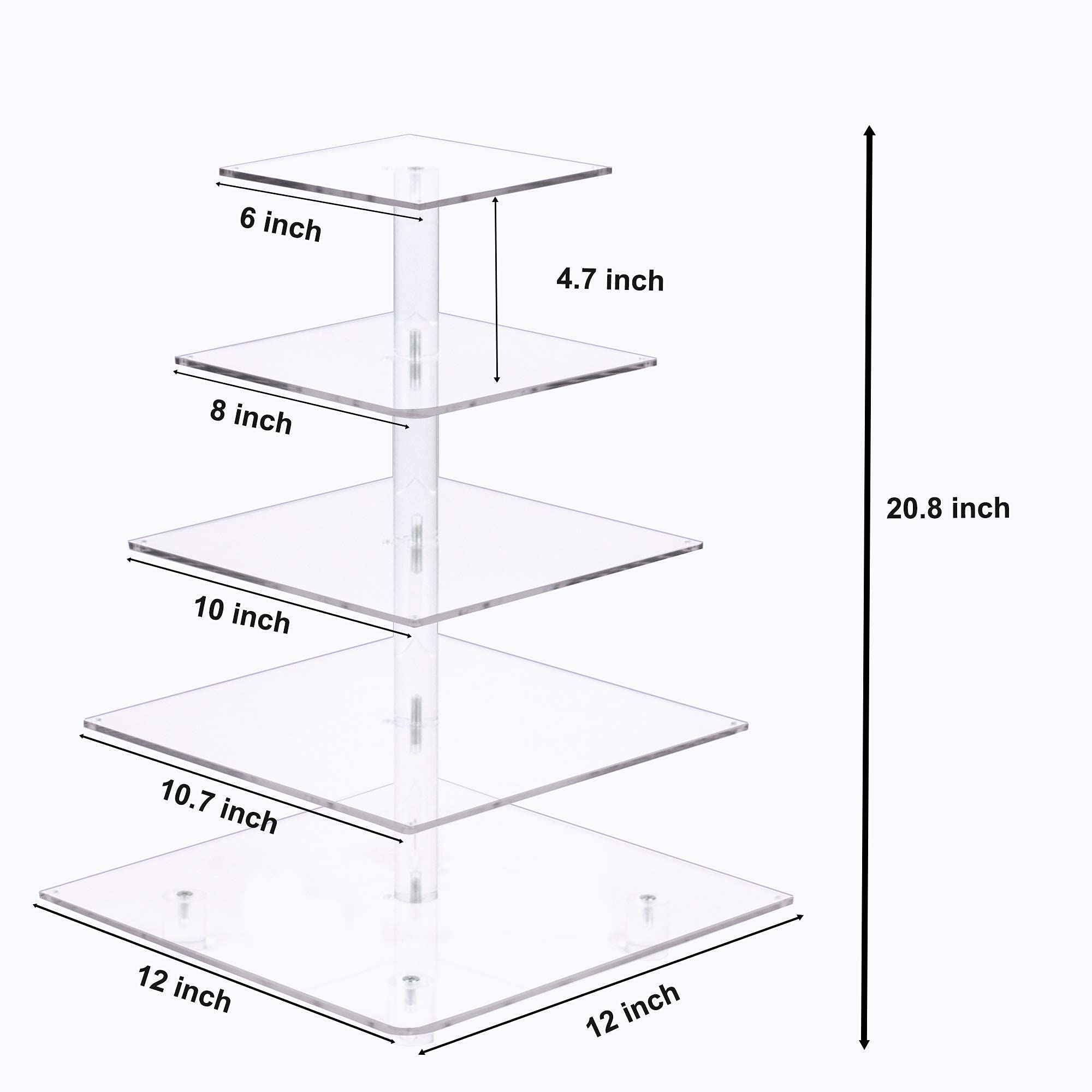 4 Tier Shelf Cake Pop Stand (Yellow) +5 Tier Premium Cupcake Holder, Acrylic Cupcake Tower Display – Cady Bar Party Décor, Acrylic Display for Pastry Weddings, Birthday (Yellow)