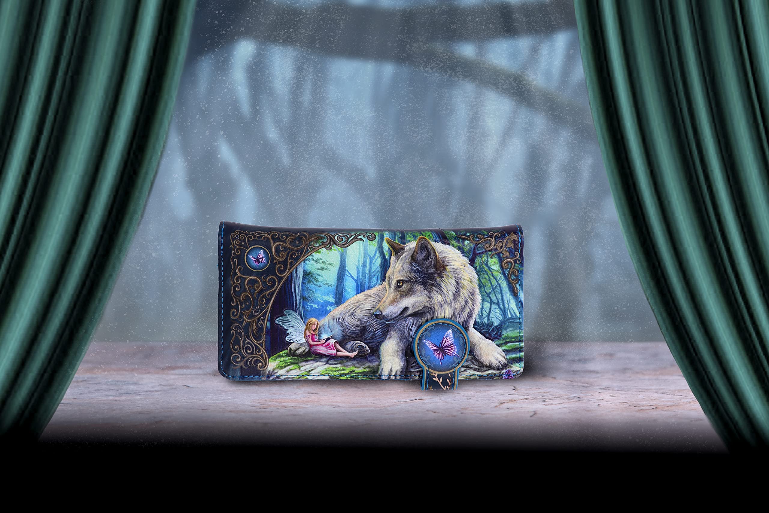 Nemesis Now Lisa Parker Fairy Stories Embossed Purse 18.5cm, PU, Multi Coloured, Lisa Parker Merchandise, 3D Effect Detailing, Large Cash and Cards Compartments