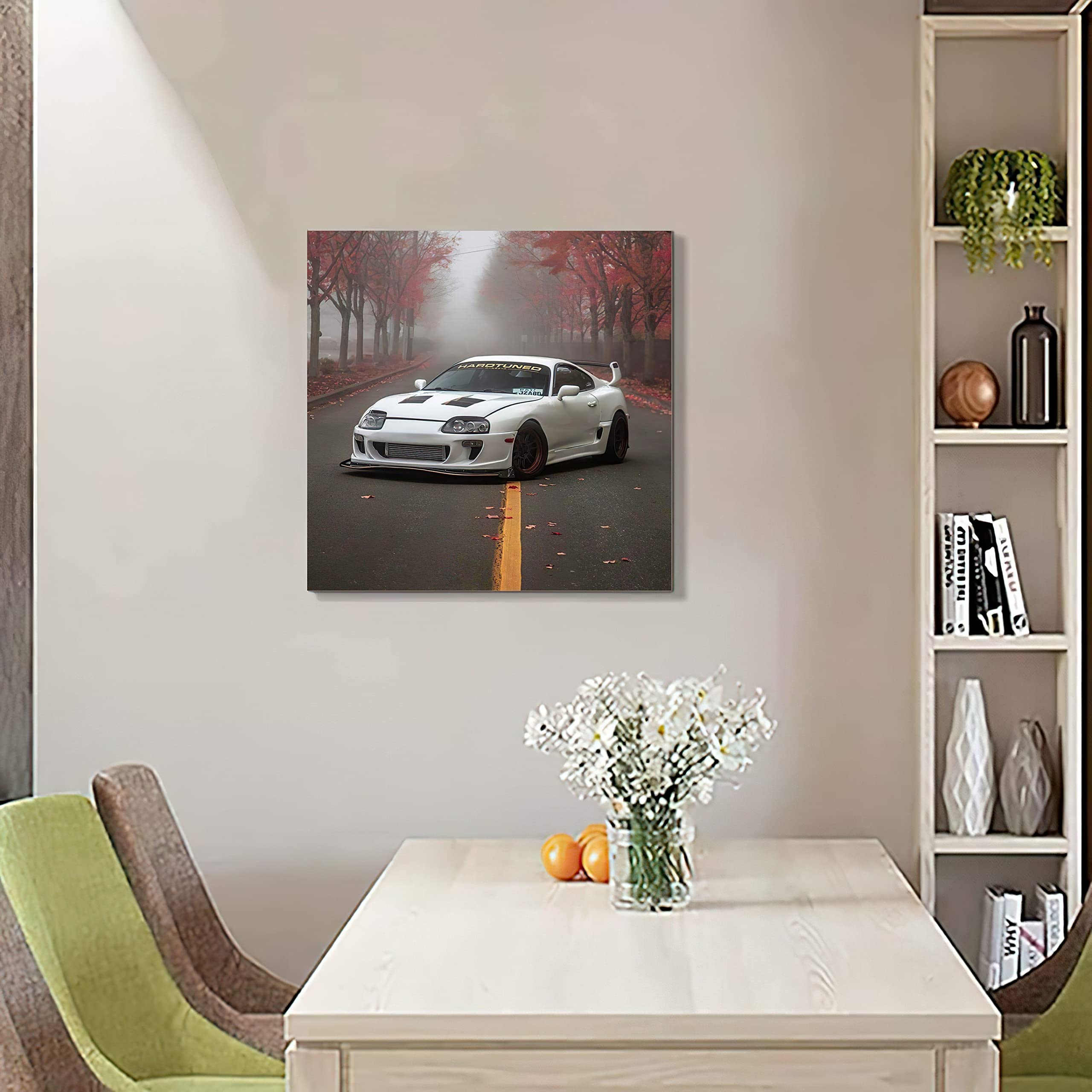 LINKING Car Poster JDM Supra MK4 Canvas Art Wall Prints Room Decor Posters for Bedroom Painting for Home Decoration 16x16inchs