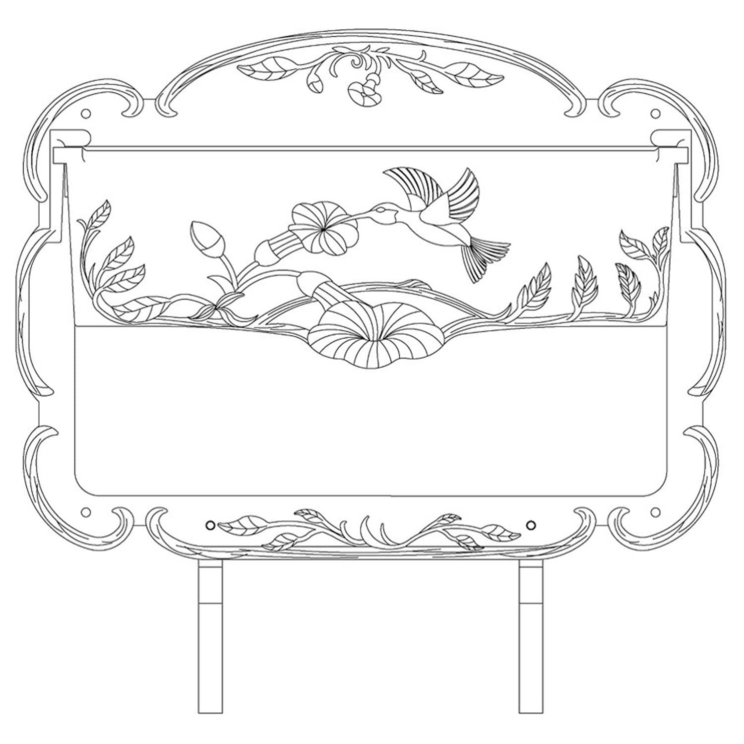 Cast Aluminum Metal Decorative Mailbox with Newspaper Hooks, Easy to Install Wall Mount, Rustproof, Heavy Duty, Hummingbird Horizontal Mail Box for Outside Porch - 17” x 5” x 12.75” (White)