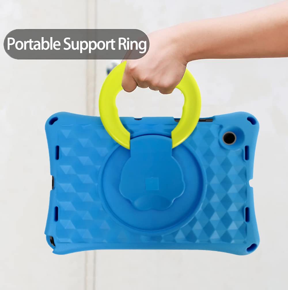 Riaour Case Fits Samsung Galaxy Tab A8 10.5 inch 2022 SM-X200/SM-X205/SM-X207,Lightweight EVA Kids Friendly Shockproof 360 Rotating Grip Handle Folding Stand Cover Fit Samsung Tablet A8 Case-Blue
