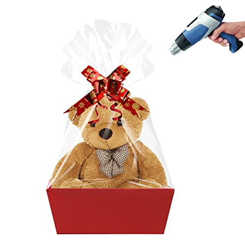Shrink Wrap bags for Gift Baskets, 36Pcs 18x22 Inches Cellophane Heat Shrink Plastic Wrap Bags for Gift Baskets for Christmas, Valentines Day,Holiday, Easter, Birthday, and Any Occasion