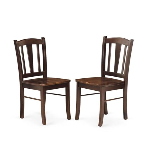 East West Furniture HLDL5-MAH-W 5 Piece Kitchen Table Set for 4 Includes a Round Dining Table with Pedestal and 4 Dining Room Chairs, 42x42 Inch, Mahogany