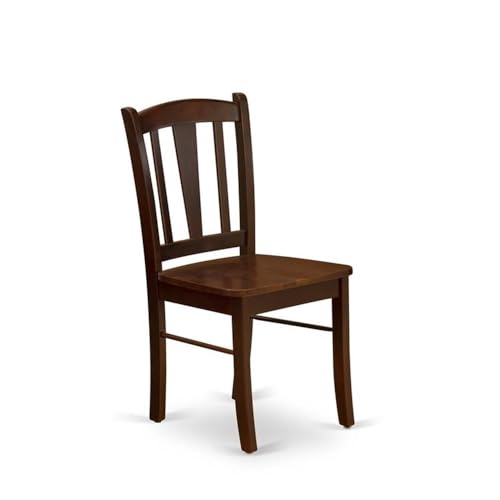 East West Furniture HLDL5-MAH-W 5 Piece Kitchen Table Set for 4 Includes a Round Dining Table with Pedestal and 4 Dining Room Chairs, 42x42 Inch, Mahogany