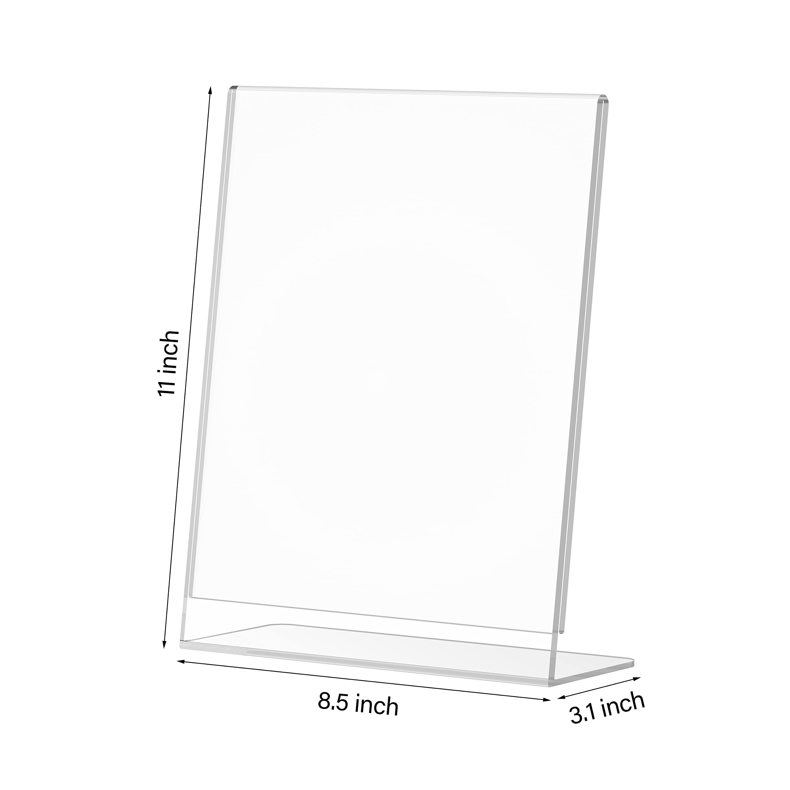 Relx Acrylic Sign Holder 8.5 x 11, Acrylic Display Stand for Display, Slant Back Acrylic Display Stand, Clear Frames Plastic Sign Holder for Store, Restaurant (12 Pack)