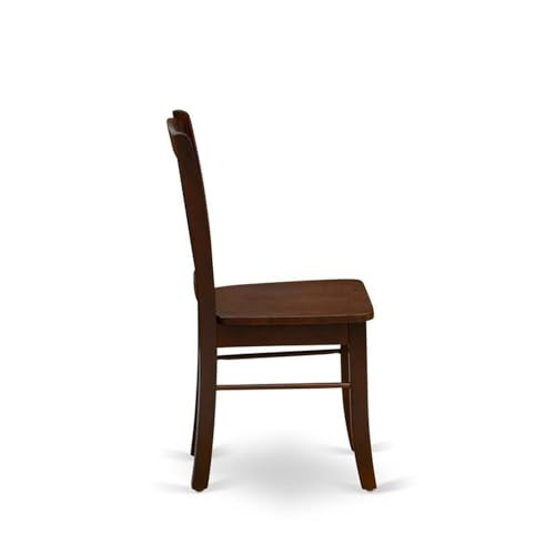 East West Furniture HLDL5-MAH-W 5 Piece Kitchen Table Set for 4 Includes a Round Dining Table with Pedestal and 4 Dining Room Chairs, 42x42 Inch, Mahogany