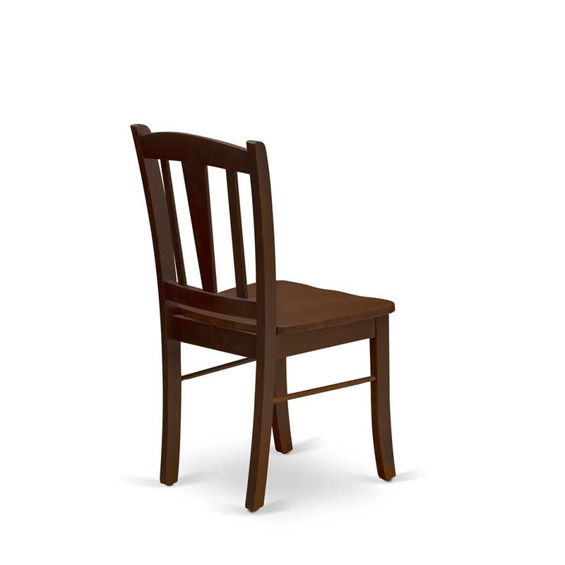 East West Furniture HLDL5-MAH-W 5 Piece Kitchen Table Set for 4 Includes a Round Dining Table with Pedestal and 4 Dining Room Chairs, 42x42 Inch, Mahogany