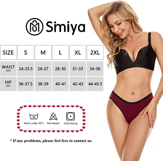 SIMIYA Cotton Underwear for Women 7 Pack Bikini Panties Breathable Ladies Underwear Invisible Hipster Panties Women Briefs Multicolor X-Large