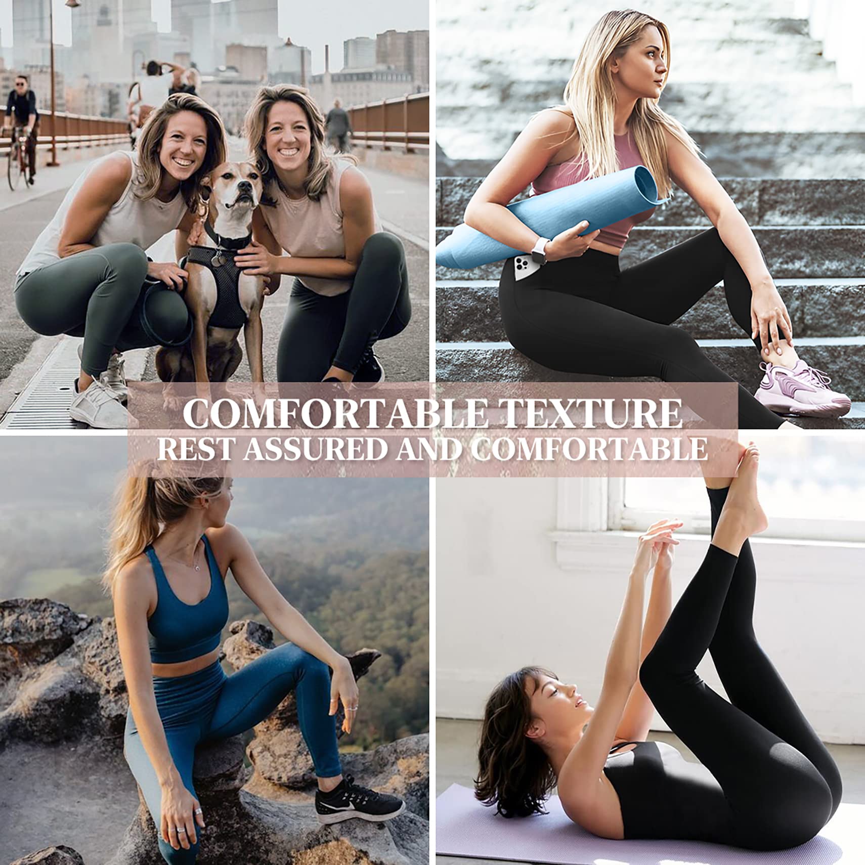 3 Pack High Waisted Leggings for Women Butt Lift Tummy Control Yoga Pants Non See-Through Workout Running Pants