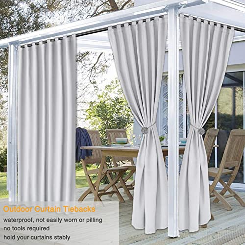 HIASTRA Strong Magnetic Curtain Tiebacks, 2 Pack Curtain Tie Modern Window Decorative Tie Backs for Curtains Rope Outdoor Holder for Sheer Blackout Drapes, Silver Grey