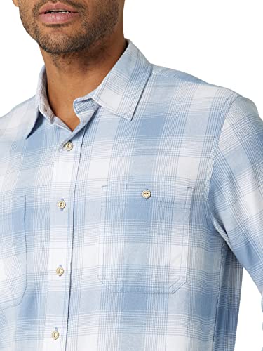Wrangler Authentics Men's Cloud Flannel Woven Shirt, Faded Denim, Large