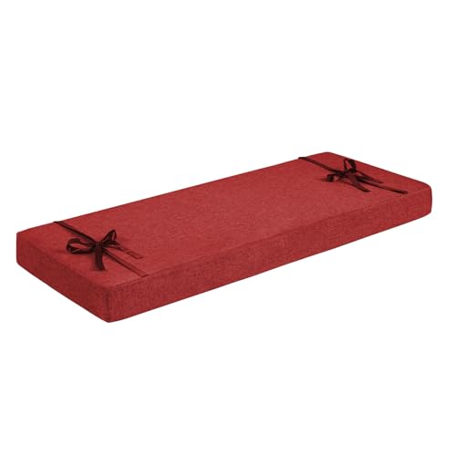 RULAER 30×14×2.5inch Bench Cushions,Red Non-Slip Seat Cushions for Patio Furniture,70D Thickened Foam Indoor/Outdoor Bay Window Cushion