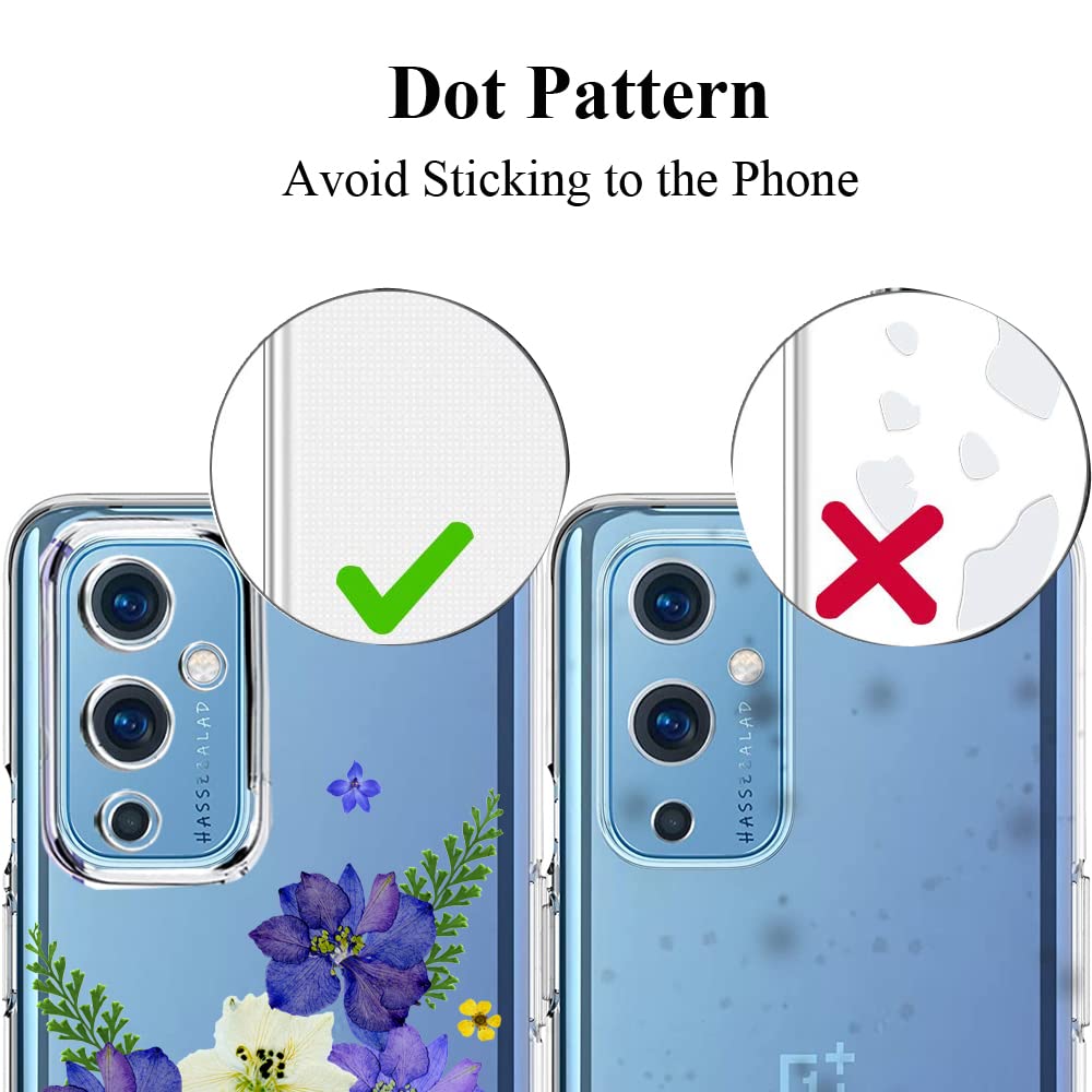 Unov Case Compatible with OnePlus 9 5G Clear with Design Soft TPU Shock Absorption Slim Embossed Pattern Protective Back Cover OnePlus 9 5G Case 6.5 inch (Very Peri Bouquet)