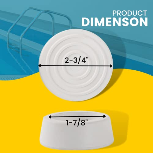 TonGass (4-Pack, White) Outside Pool Ladder Bumpers for Inground Pool - Pool Ladder Rubber End Caps Fit 1.9" Standard Swimming Pool Ladder Tubing Bumper Caps for Inground Pool Ladder Step End Caps