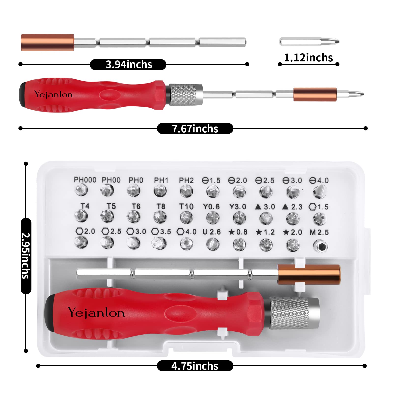YEJANLON Precision Screwdriver Set, Professional 32-In-1 Screwdriver Tool Set With Storage Case For Mobile Phone/Tablet/Computer/Watch/Camera/Eyeglasses/Other Electronic Devices (SMALL)