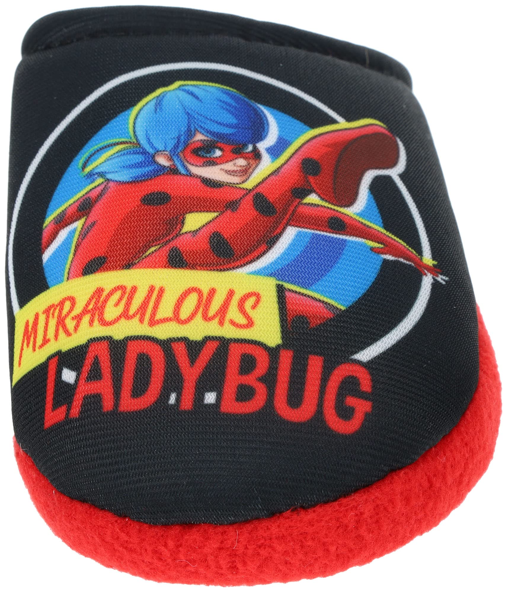 Miraculous Ladybug Girls' Pajama Set 2-Piece Jersey PJs with Cozeez Slippers, Red, Girls' Size 7/8