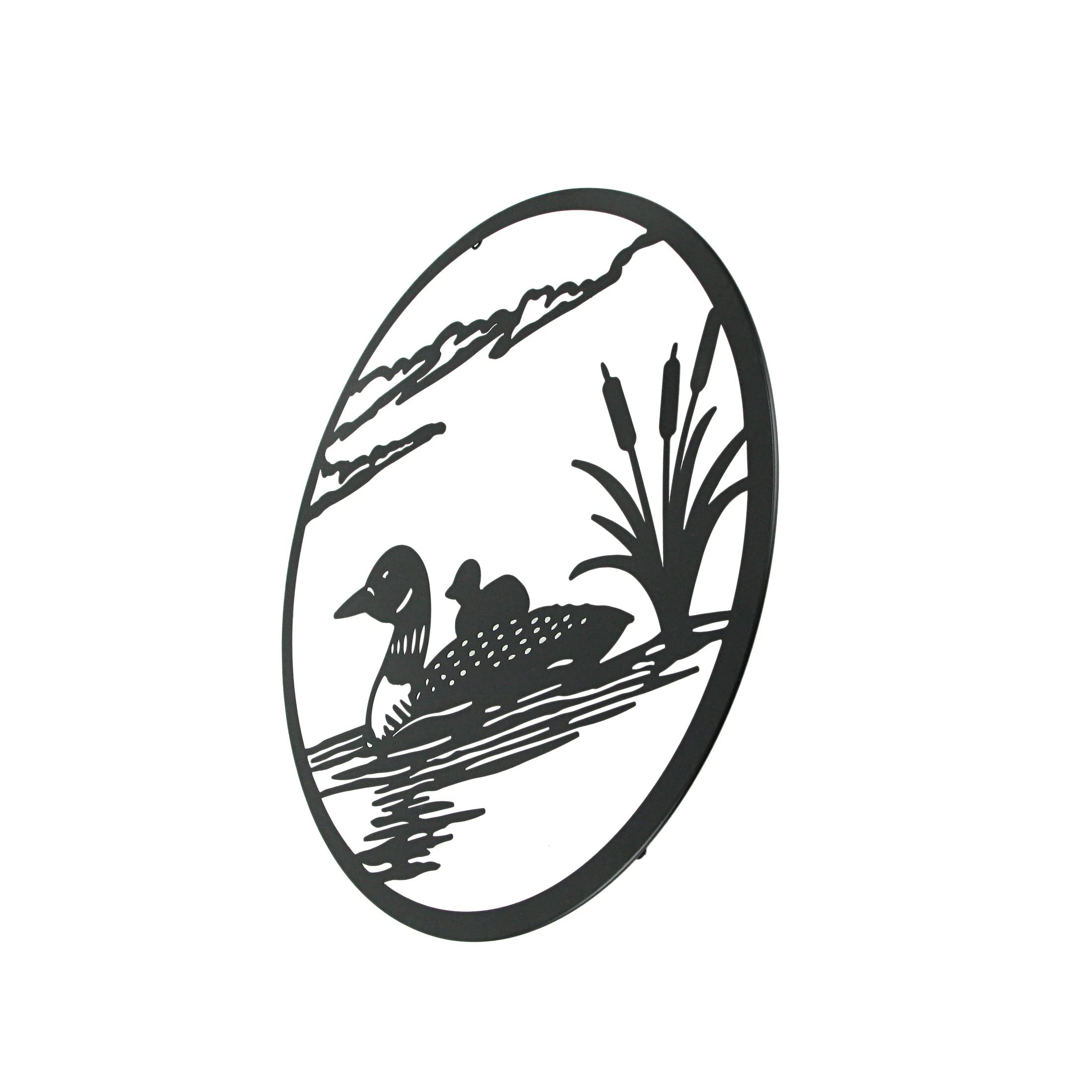 Mayrich Set of 2 Metal Loon Plaques Decorative Art Home Decor Wall Hanging Sculptures, Black, One Size