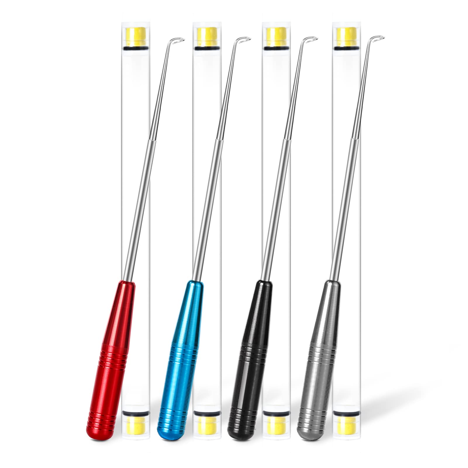 4PCS Fish Hook Remover Fishing Hook Remover, Fishing Hook Quick Removal Device Space Aluminum Magnetic Handle Fish Hook Removal Tool, Fish Hook Disconnect Device for Fishing, Hook Removal Tool Fishing