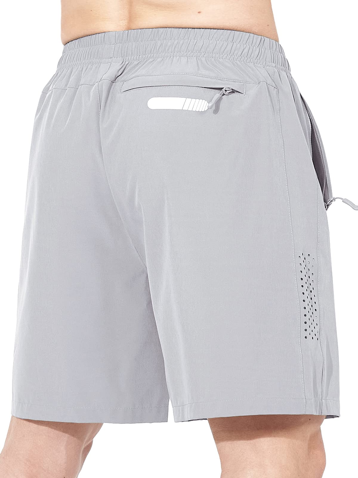 NORTHYARD Men's Athletic Running Shorts Quick Dry Workout Shorts 7"/ 5"/ 9" Lightweight Sports Gym Basketball Shorts Hiking Exercise Grey M