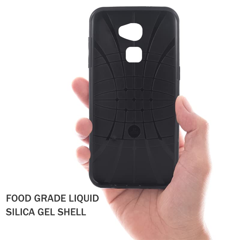 ELISORLI Compatible with Huawei Honor 5X Case Rugged Thin Slim Cell Accessories Anti-Slip Fit Rubber TPU Mobile Phone Protection Silicone Soft Bumper Cover for Hawaii GR5 Honor5X X5 Women Men Black
