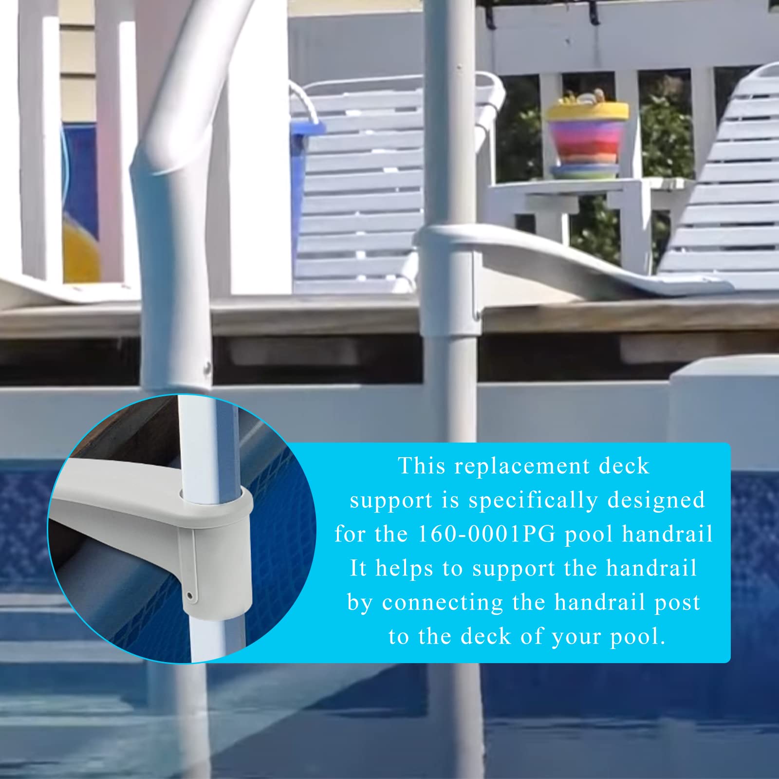 Replacement Deck Support 160-0001PG for BiltMor Above Ground Swimming Pool Step, Swimming Pool Steps for Above Ground Pools, Deck Support for Above Ground Swimming Pool, Pool Ladder Parts - 1 Pack