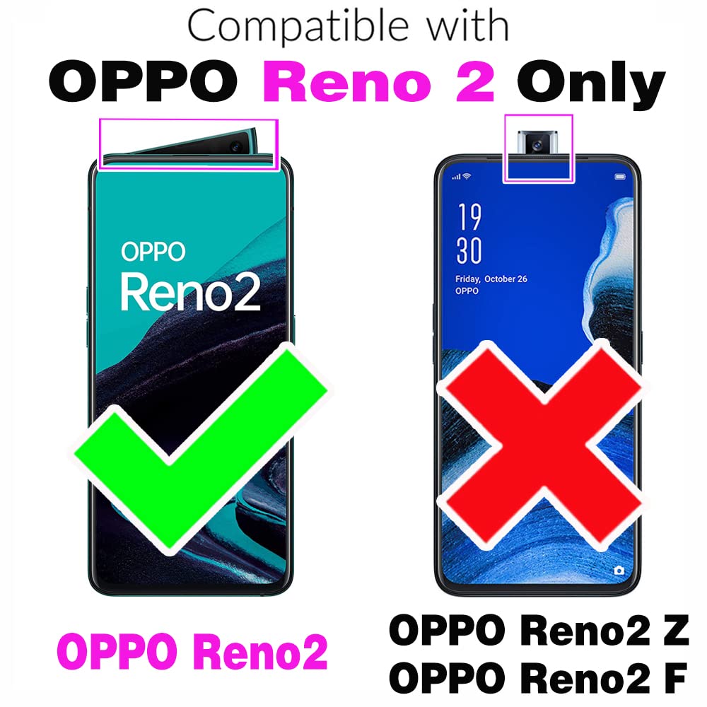 ELISORLI Compatible with Oppo Reno 2 case Rugged Thin Slim Cell Accessories Anti-Slip Fit Rubber TPU Mobile Phone Protection Full Body Silicone Soft Bumper Grip Cover for Reno2 2019 Women Men Blue