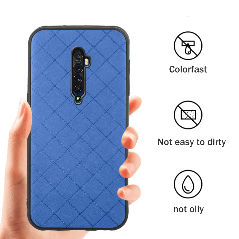 ELISORLI Compatible with Oppo Reno 2 case Rugged Thin Slim Cell Accessories Anti-Slip Fit Rubber TPU Mobile Phone Protection Full Body Silicone Soft Bumper Grip Cover for Reno2 2019 Women Men Blue