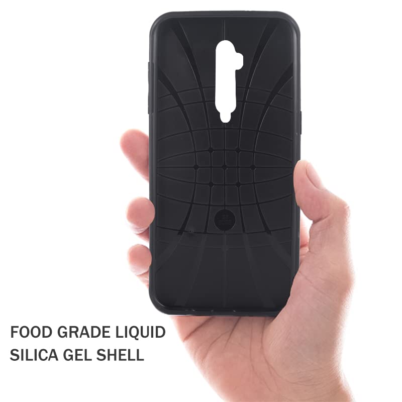 ELISORLI Compatible with Oppo Reno 2 case Rugged Thin Slim Cell Accessories Anti-Slip Fit Rubber TPU Mobile Phone Protection Full Body Silicone Soft Bumper Grip Cover for Reno2 2019 Women Men Blue