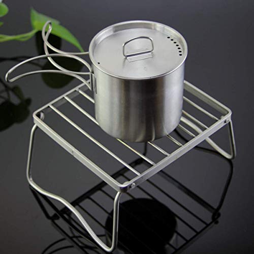 FBWSM Portable Camping Grill Mini Stainless Steel BBQ Grill Folding Compact Barbeque Grill for Picnics, Backpacking, Backyards, -17 * 15.5 * 9.5cm