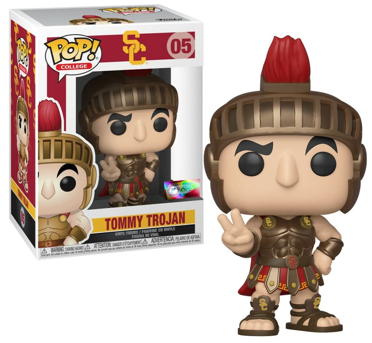 POP College Mascots USC Tommy Trojan Home Trojan Armor Funko Pop Multicolored 3.75 inches