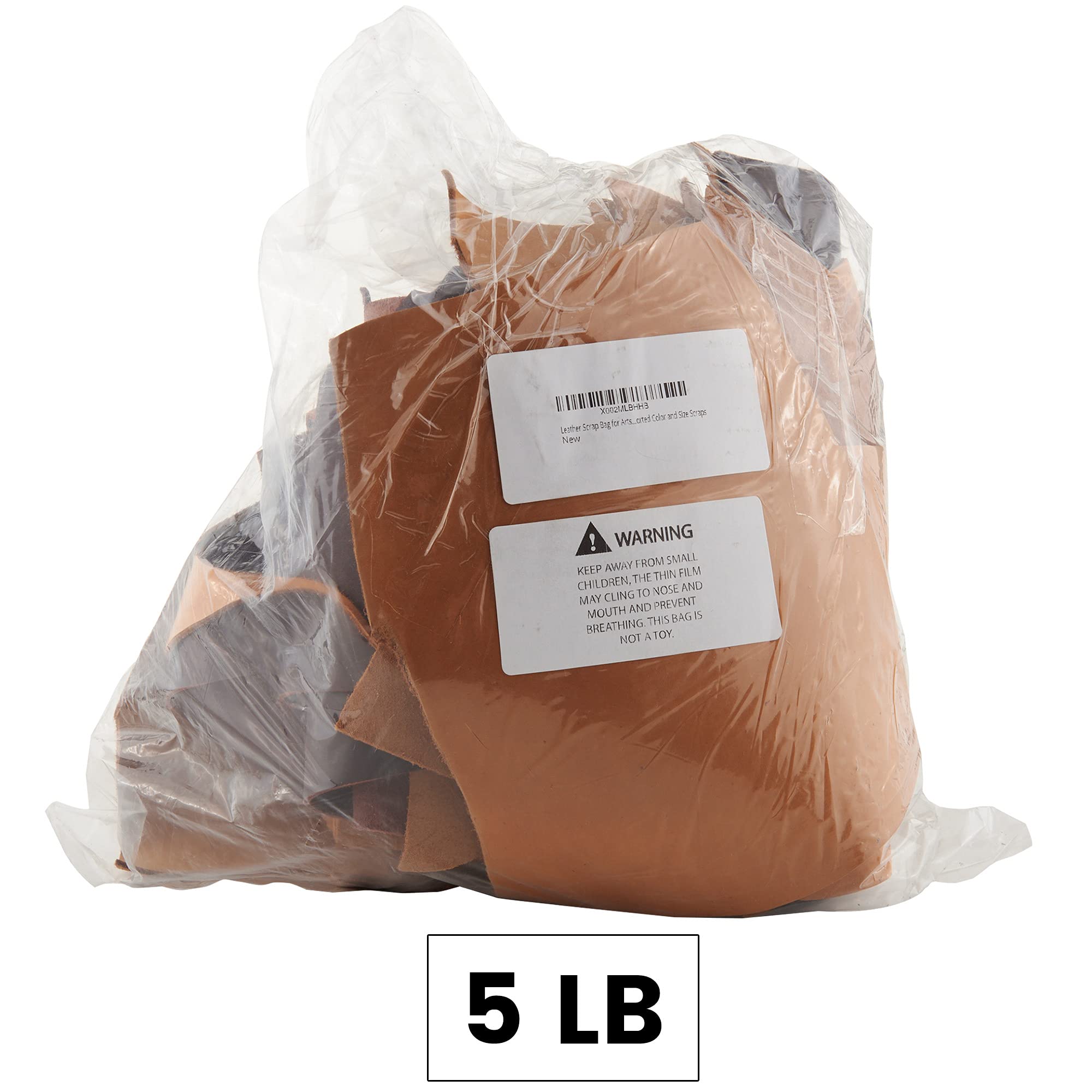 Leather Scrap Crafts 5 lbs Leather Scrap - Large Pieces of Full Grain Leather Cowhide Remnants Bag - Design & Make Crafts - Mixed Colors